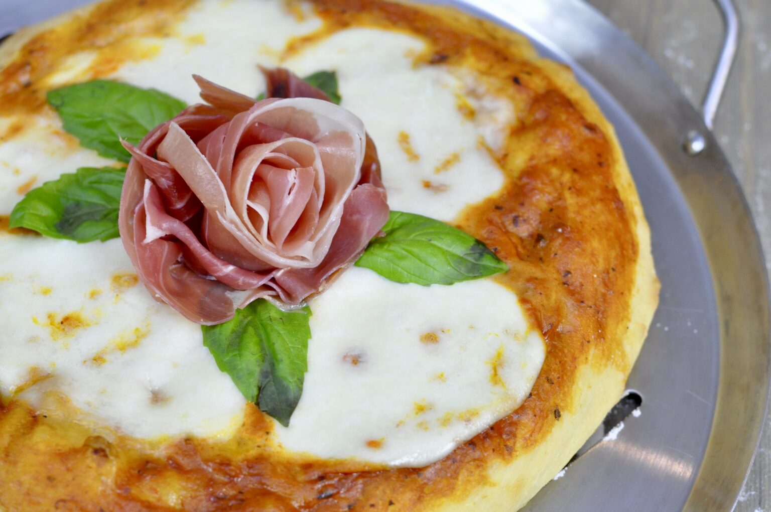 Homemade Pizza - Rosa Pizza with a Prosciutto Rose | Couple in the Kitchen