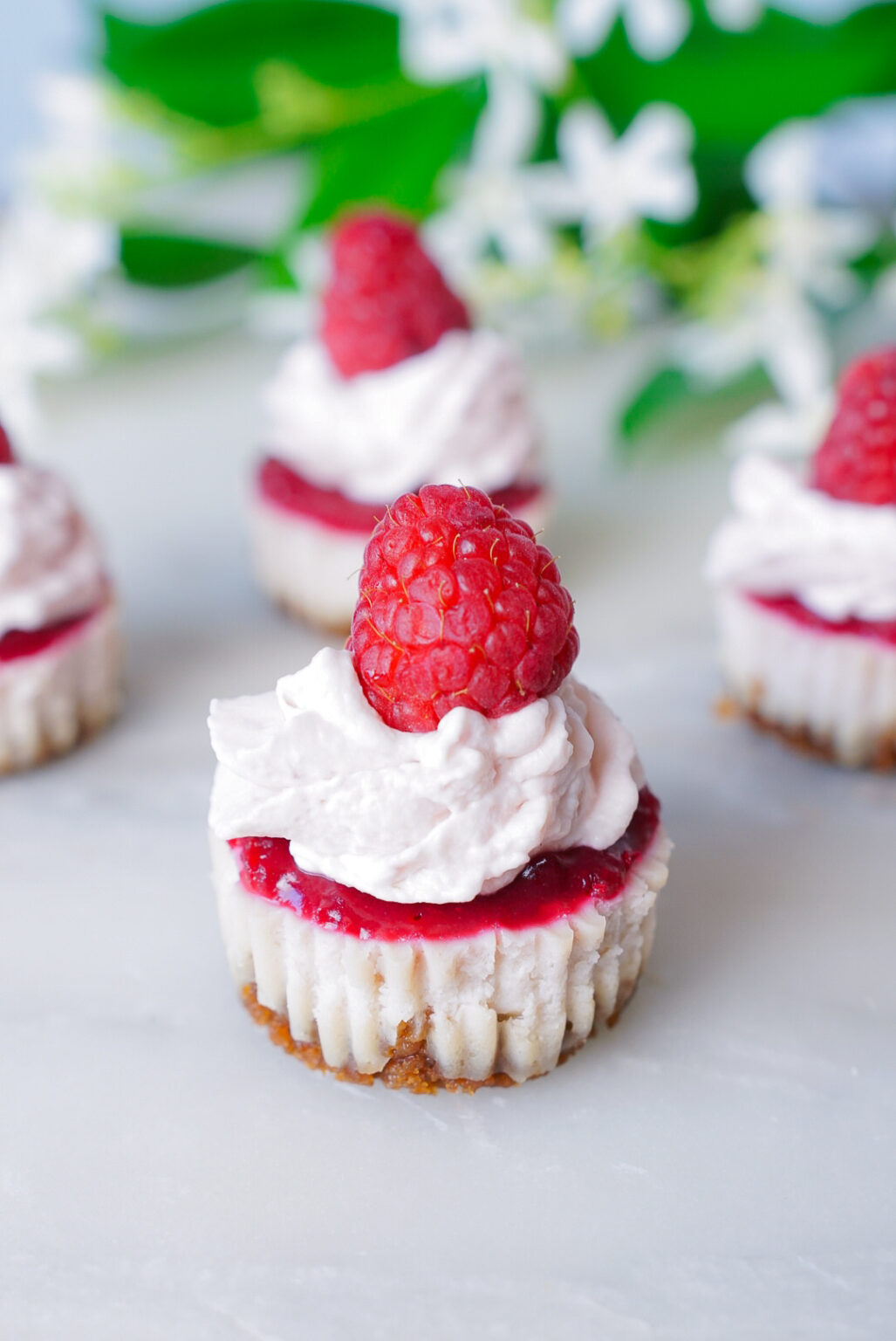 Keto-Friendly Mini Raspberry Cheesecakes | Couple in the Kitchen