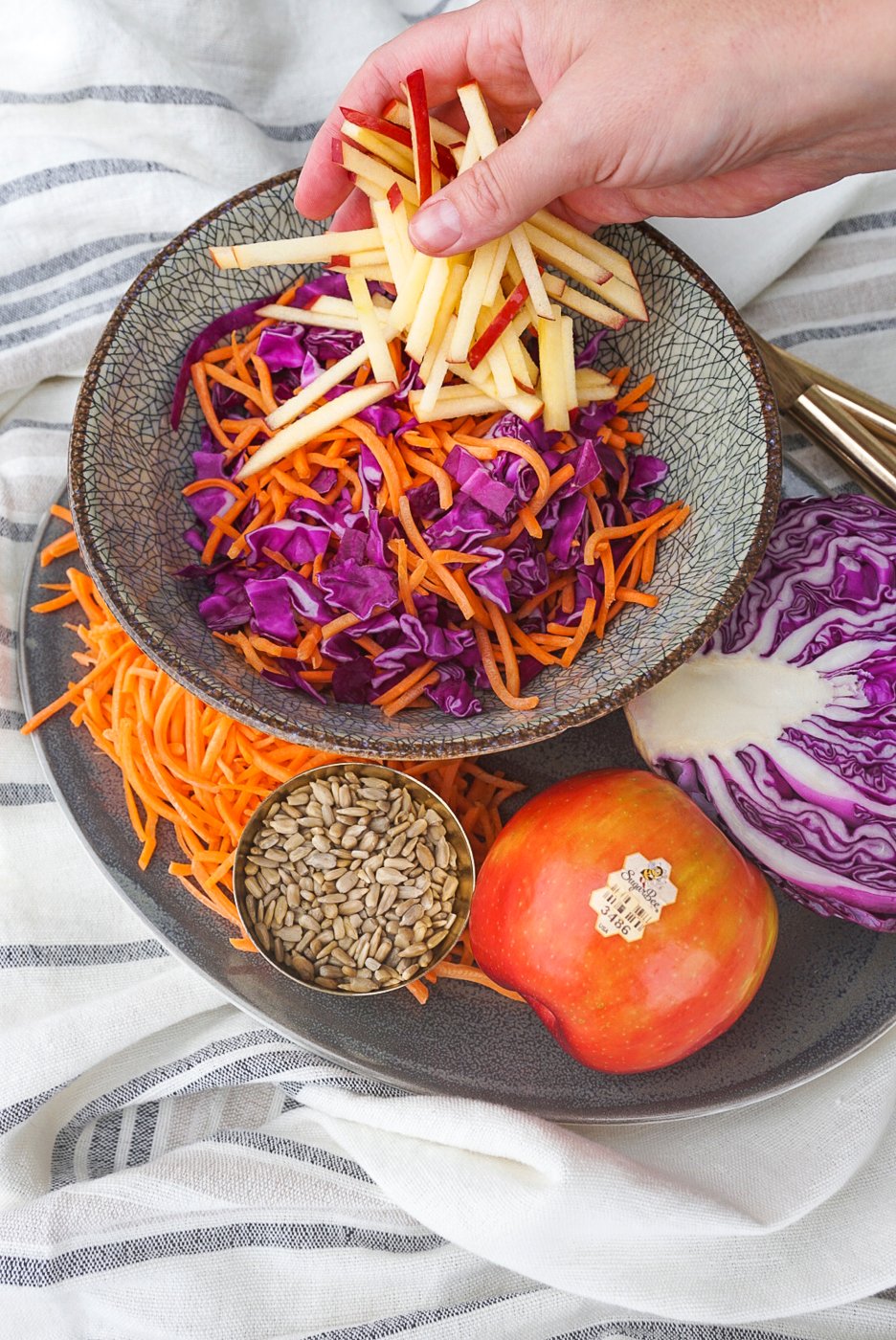 Simple and Healthy Apple Cabbage Slaw Recipe | Couple in the Kitchen