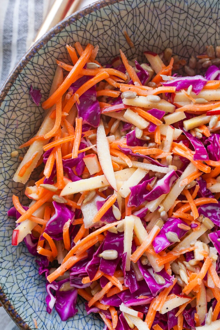 Simple and Healthy Apple Cabbage Slaw Recipe | Couple in the Kitchen