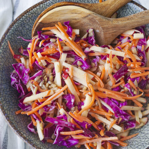 Simple and Healthy Apple Cabbage Slaw Recipe | Couple in the Kitchen