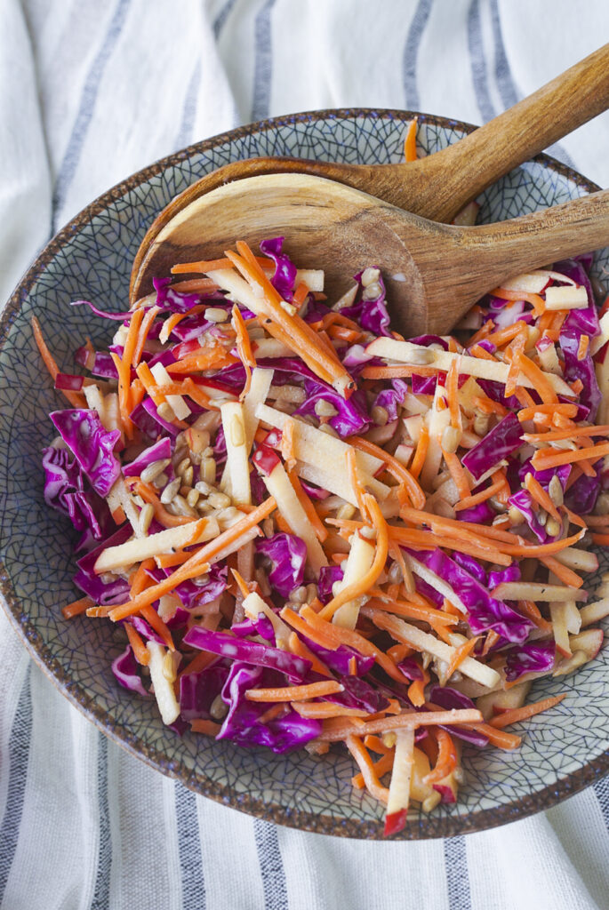 Simple and Healthy Apple Cabbage Slaw Recipe | Couple in the Kitchen