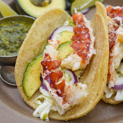 Lobster Taco Recipe with Homemade Citrus Slaw | Couple in the Kitchen
