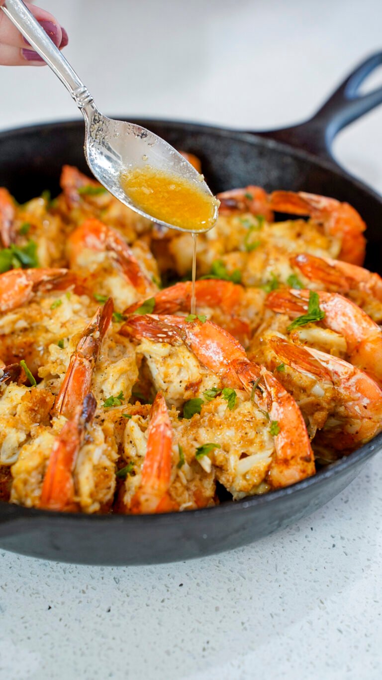 Baked Jumbo Stuffed Shrimp Recipe with Crabmeat | Couple in the Kitchen