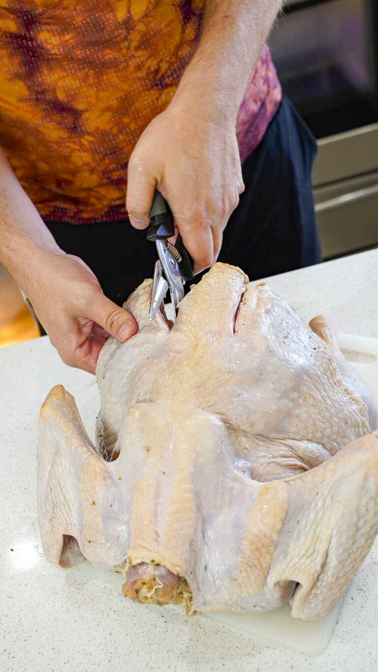 Juicy Smoked Spatchcock Turkey Recipe with Crisp Skin | Couple in the ...