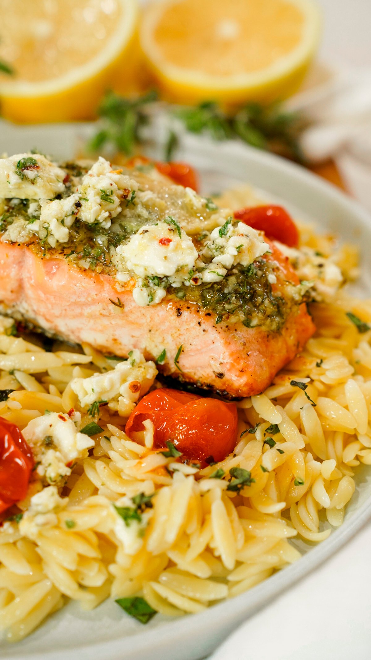 Lemon, Garlic, and Herb Mediterranean Salmon Recipe | Couple in the Kitchen