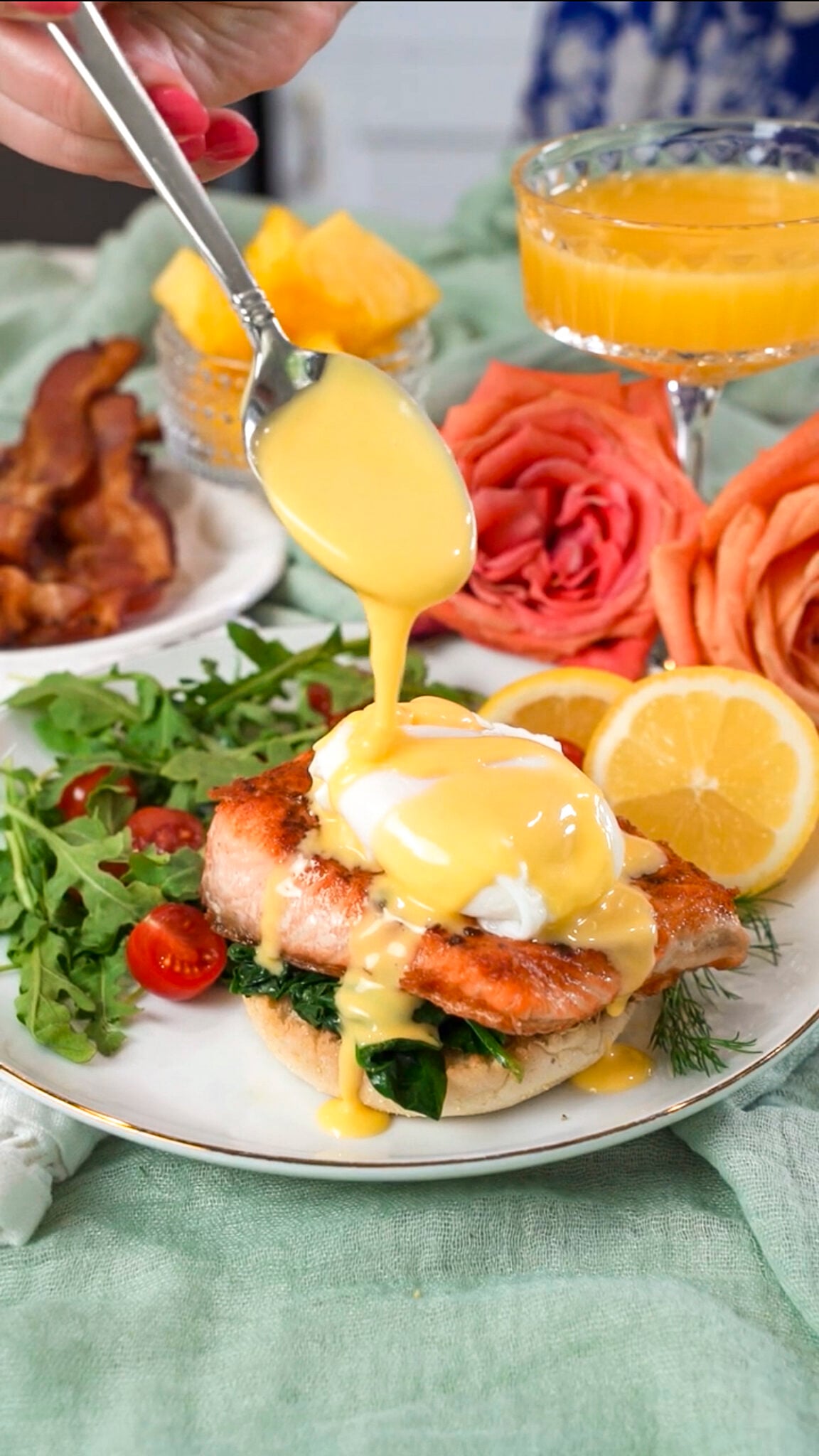 15 Minute Seared Salmon Eggs Benedict Recipe | Couple in the Kitchen